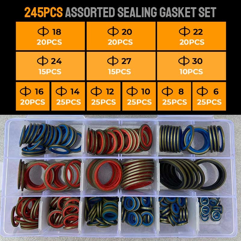 100pcs/ 245pcs Assorted Sealing Gasket Set – Vipsheep.com