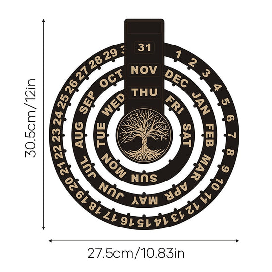 Wooden Rotating Circular Perpetual Calendar – Vipsheep.com