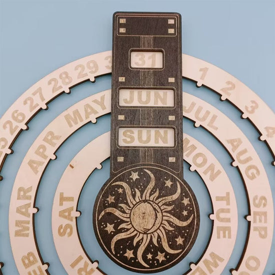 Wooden Rotating Circular Perpetual Calendar – Vipsheep.com